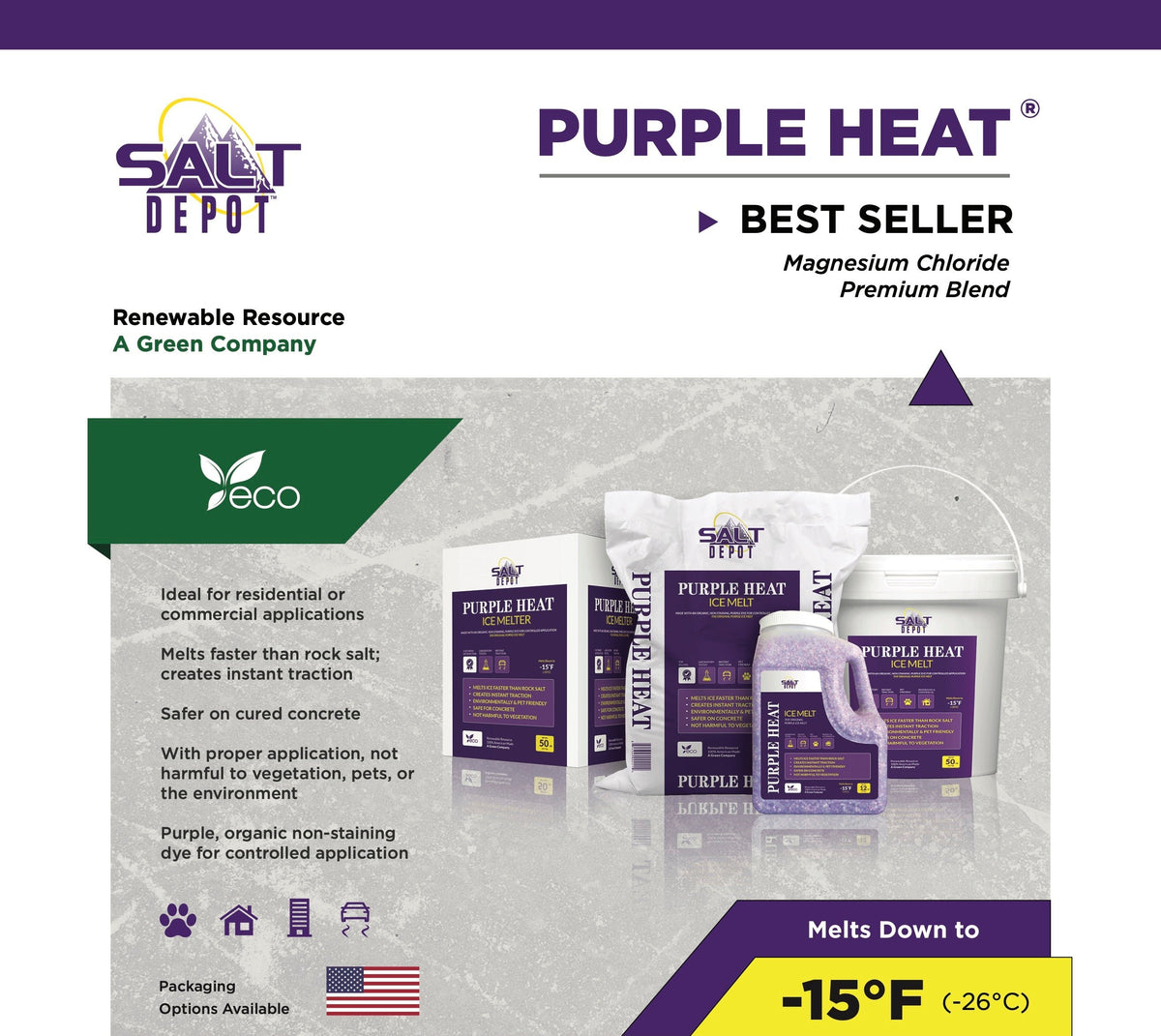 Ice Melt Salt - Purple Heat Ice Melt (Individual Bags) – Asphalt Materials