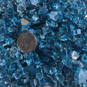 Firepit Glass - Reflective Blue Glass - 25 lb Bag – Asphalt Materials