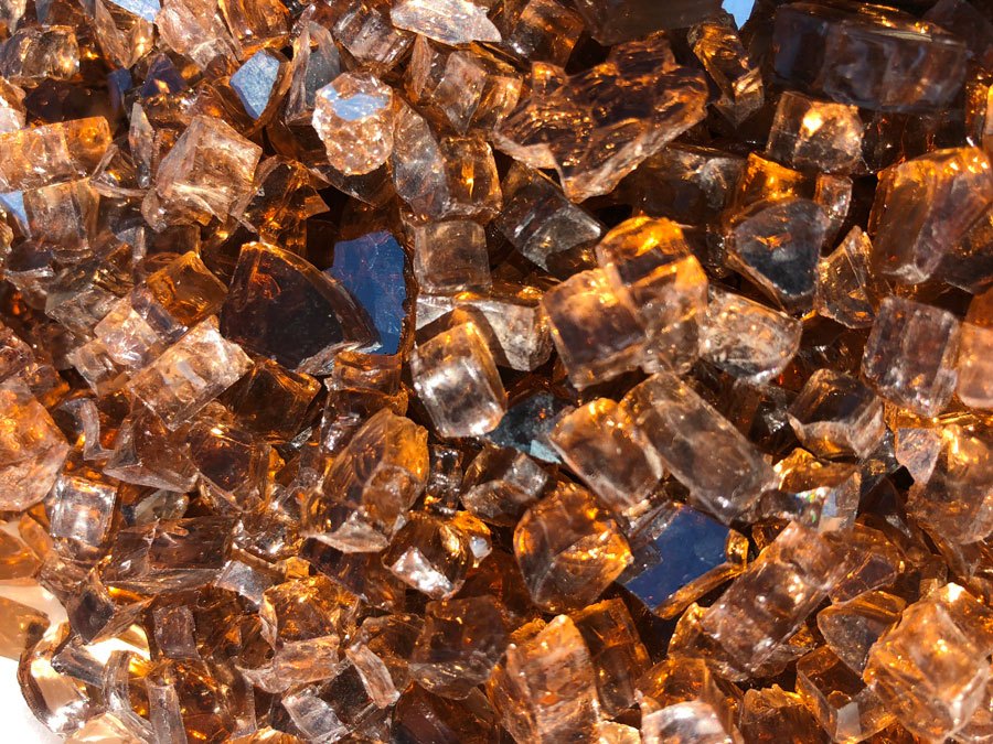 Firepit Glass - Reflective Copper Glass - 25 lb Bag – Asphalt Materials