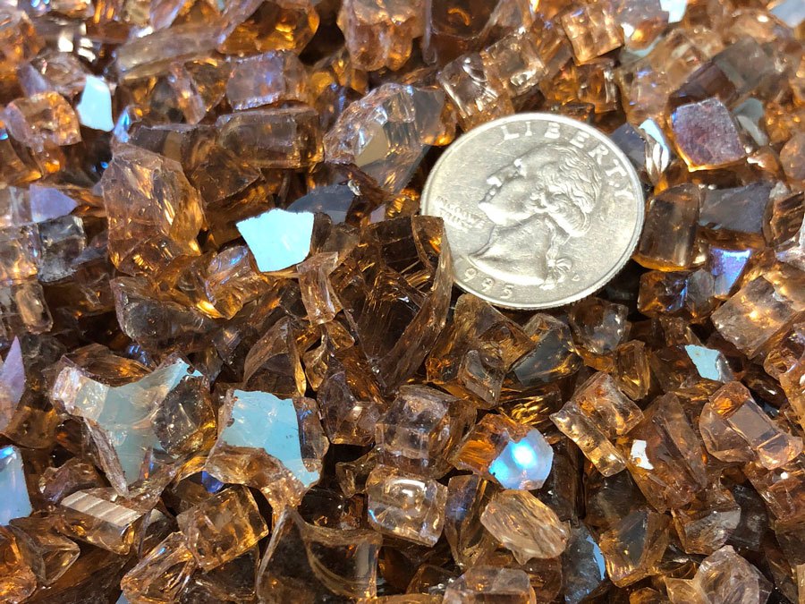 Firepit Glass - Reflective Copper Glass - 25 lb Bag – Asphalt Materials