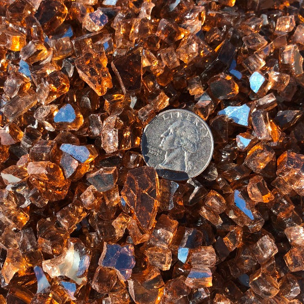 Firepit Glass - Reflective Copper Glass - 25 lb Bag – Asphalt Materials